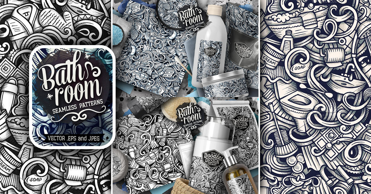 Bathroom Graphics Seamless Patterns – MasterBundles