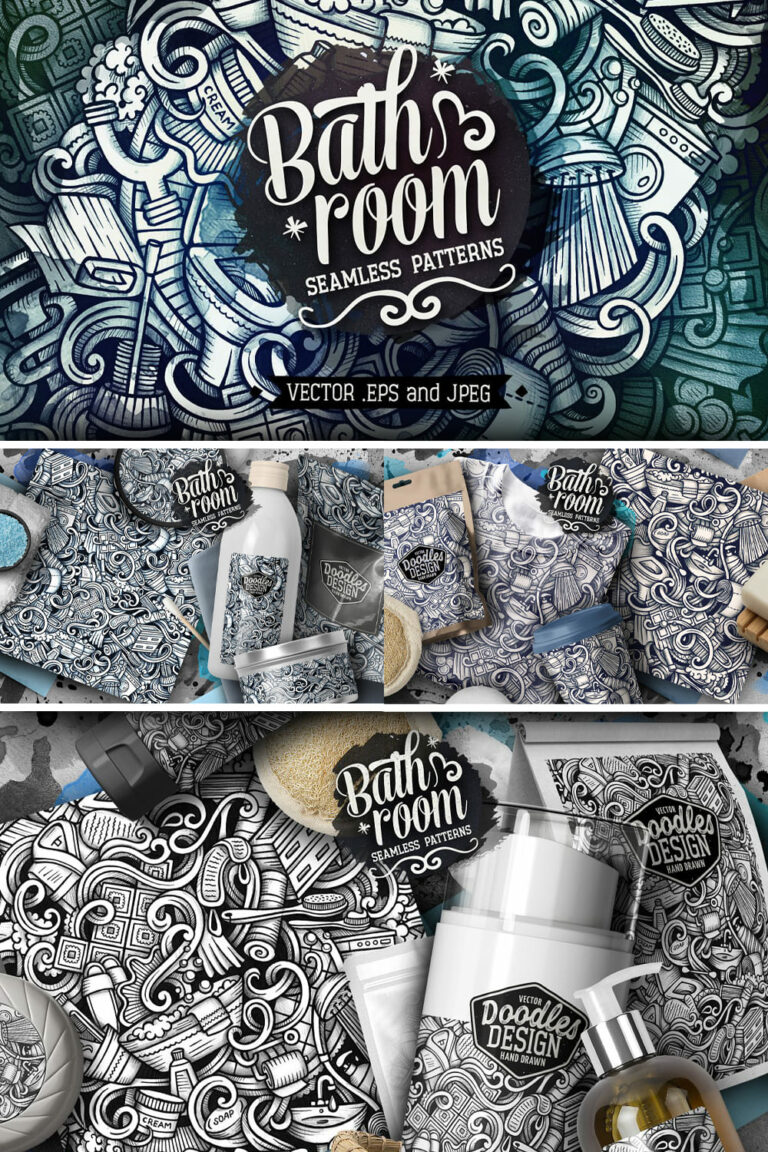 Bathroom Graphics Seamless Patterns – MasterBundles