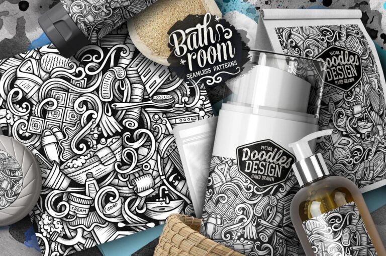 Bathroom Graphics Seamless Patterns – MasterBundles