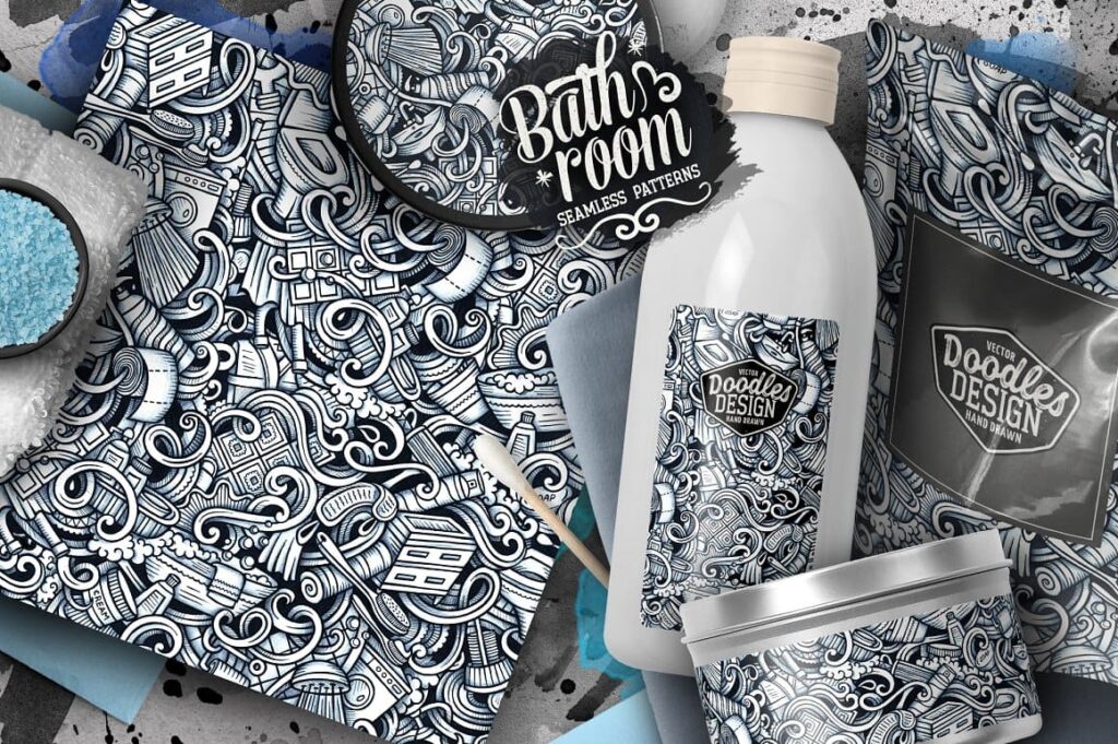 Bathroom Graphics Seamless Patterns – MasterBundles