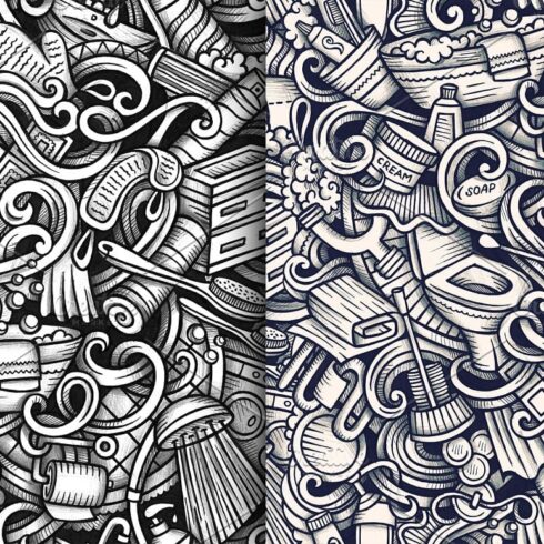 Bathroom Graphics Seamless Patterns | Master Bundles