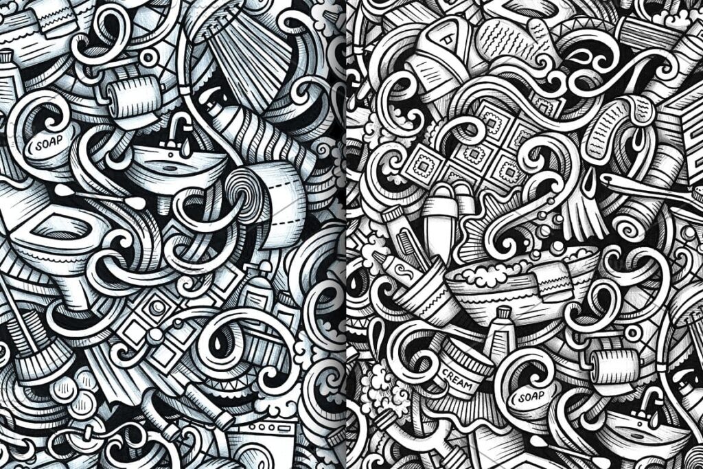 Bathroom Graphics Seamless Patterns – MasterBundles