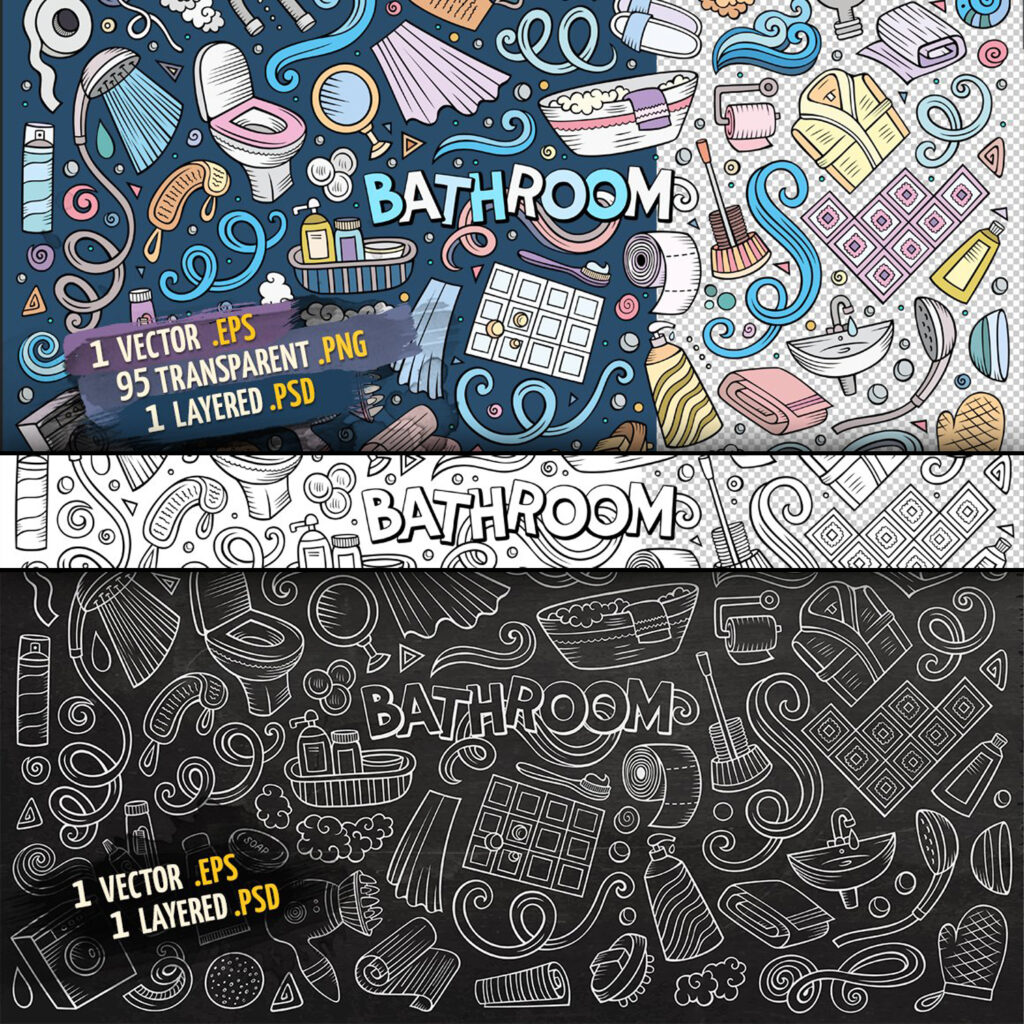 Bathroom Objects & Elements Set – MasterBundles