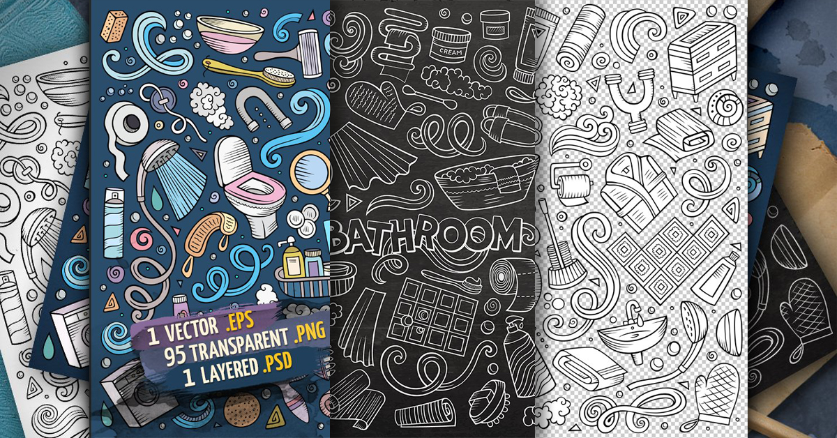 Bathroom Objects & Elements Set – MasterBundles