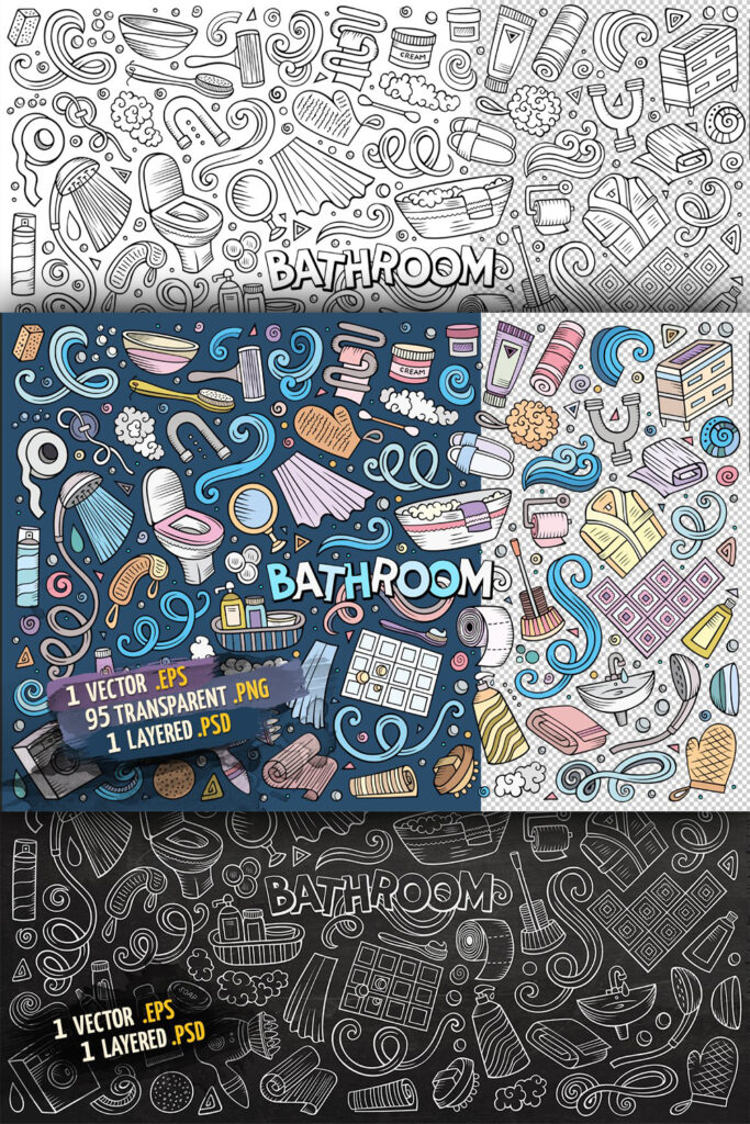 Bathroom Objects & Elements Set – MasterBundles