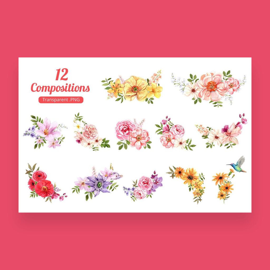 Beautiful Flower Summer Watercolor – MasterBundles