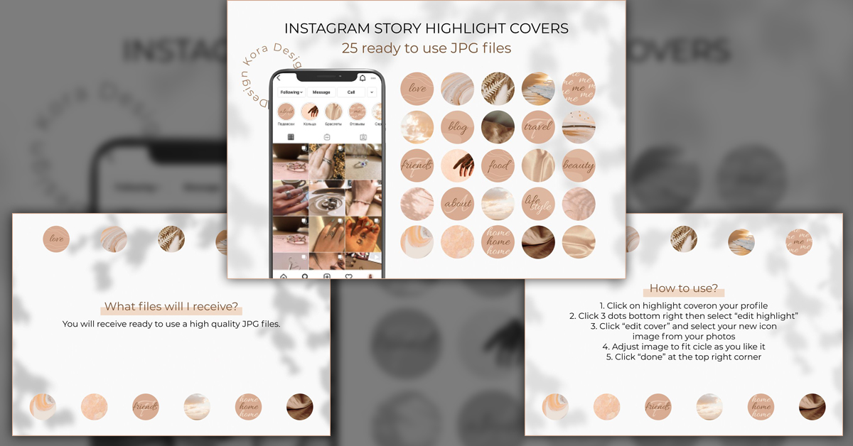 Beige Instagram Highlight Coves – MasterBundles