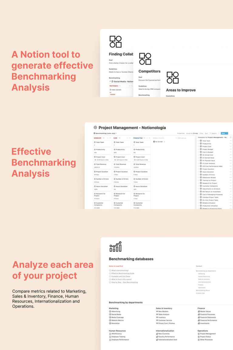 Benchmarking Analysis Notion Template | Master Bundles