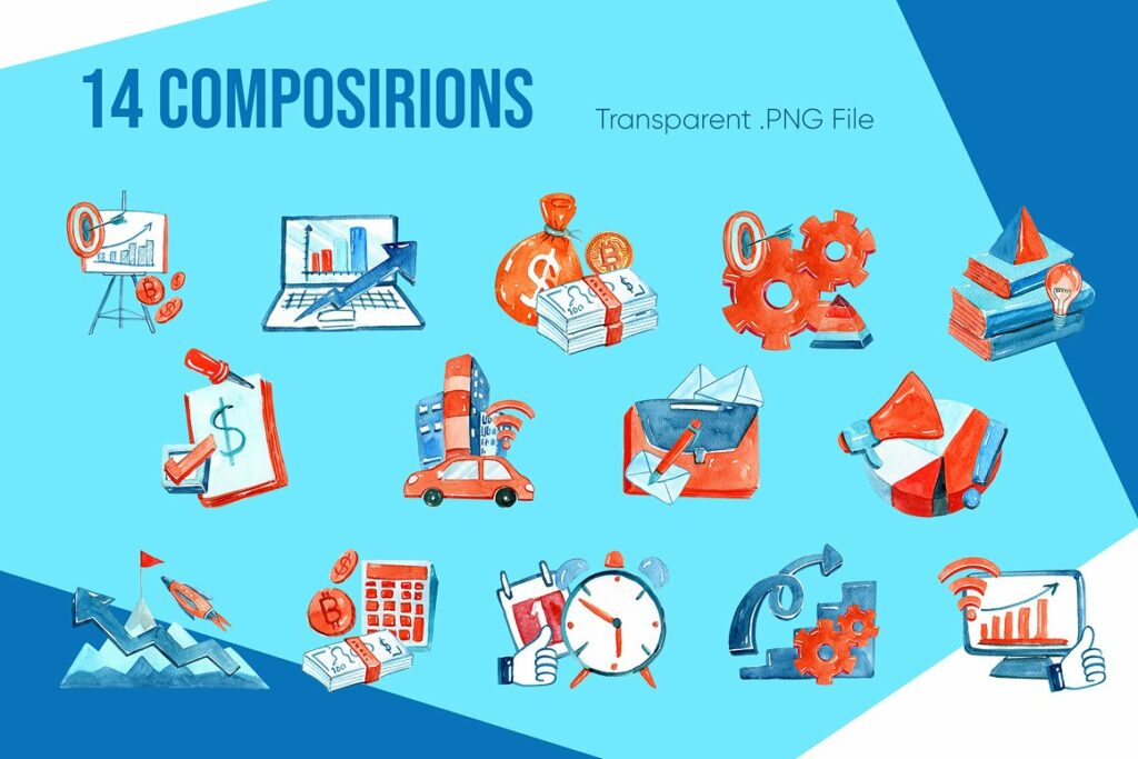Business,Strategy Marketing Icon Set – MasterBundles