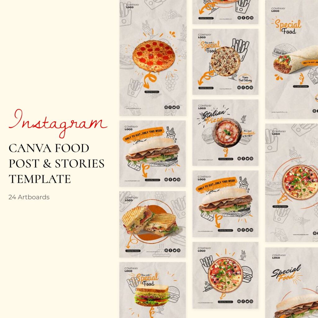 Canva Food Instagram Template Kit – MasterBundles