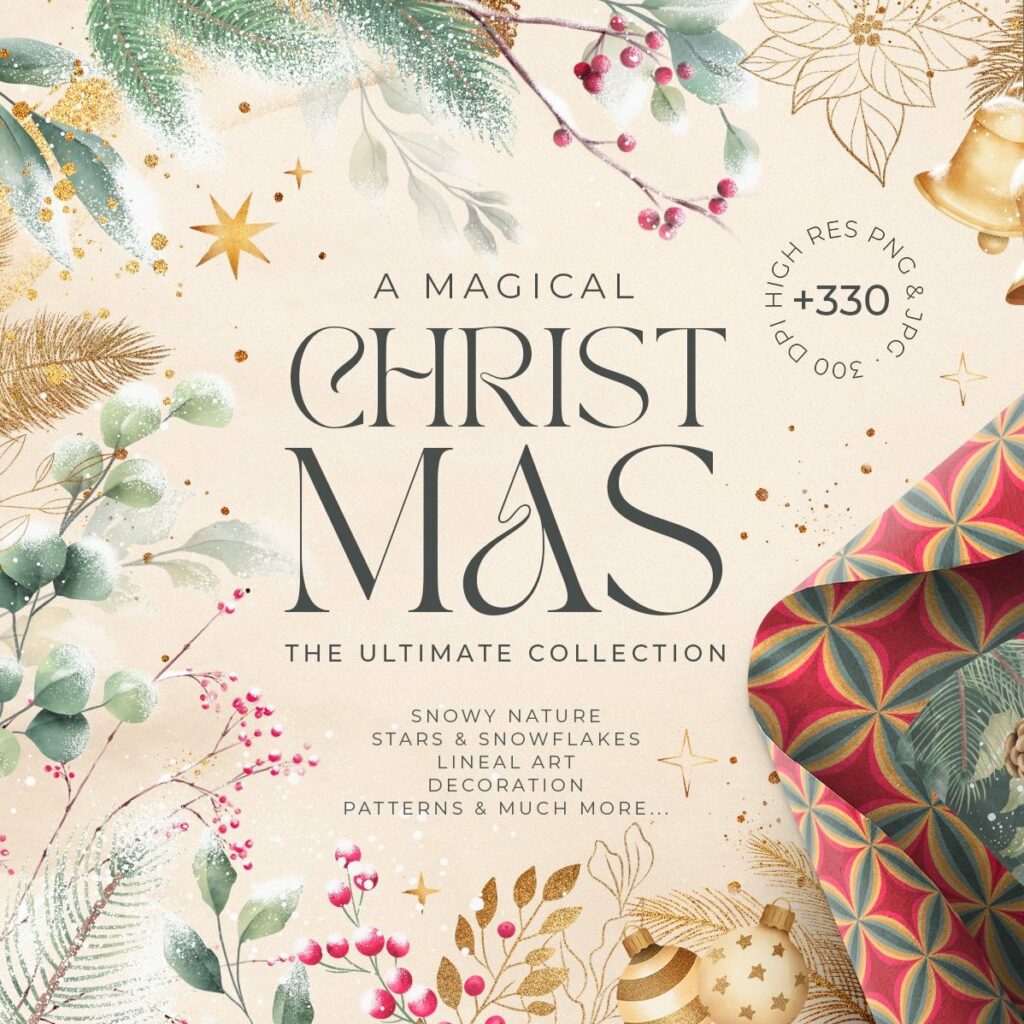 Magic Christmas Illustration Bundle – MasterBundles