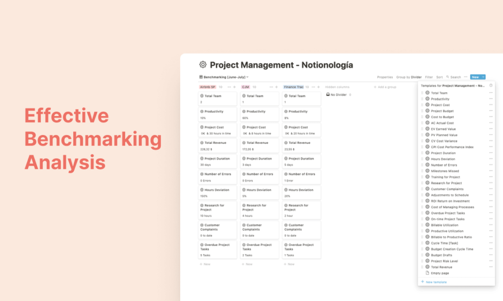 Benchmarking Analysis Notion Template – MasterBundles
