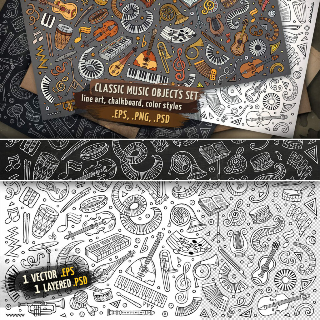 Classic Music Objects Set – MasterBundles