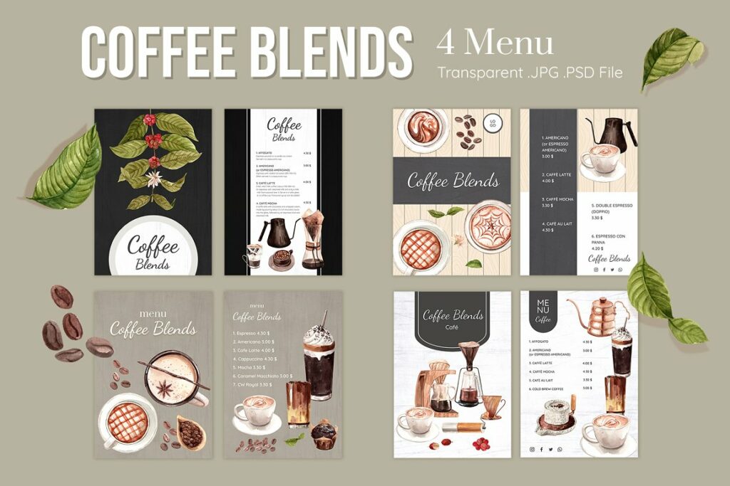 Coffee Blends Watercolor – MasterBundles