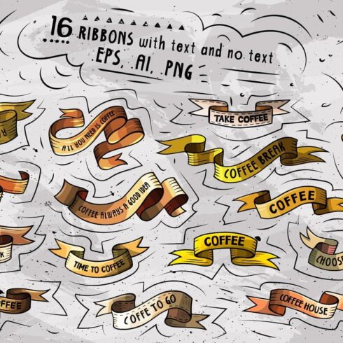 Coffee Cartoon Vector Objects Set | Master Bundles