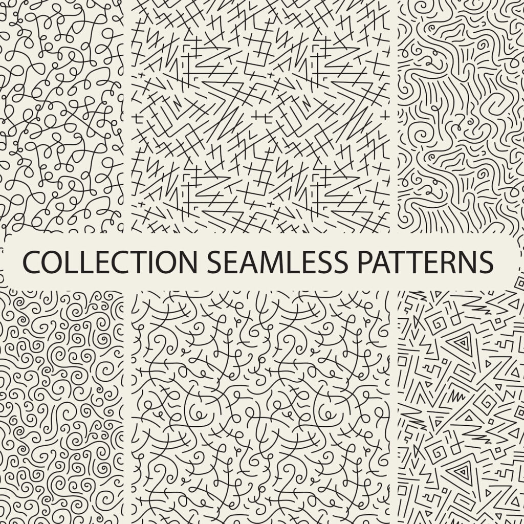 Hand Drawn Seamless Curly Patterns – MasterBundles