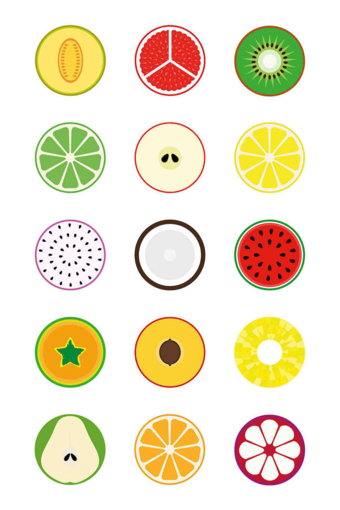 Collection Of Vector Fruit Icons – MasterBundles