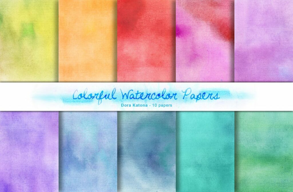 Colorful Watercolor Papers – MasterBundles