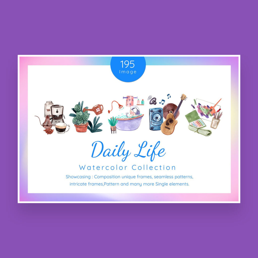 Daily Life at Home Watercolor – MasterBundles