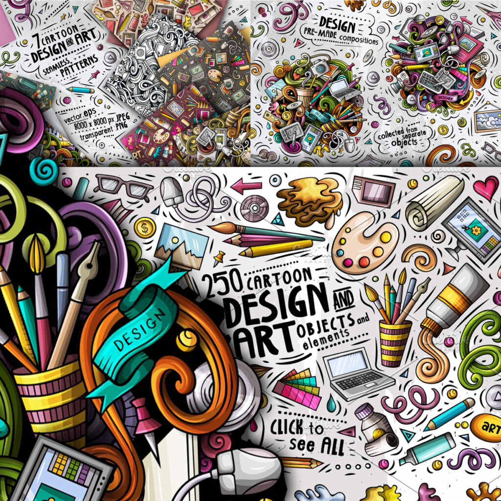 Design & Art Cartoon Doodle Big Pack – MasterBundles