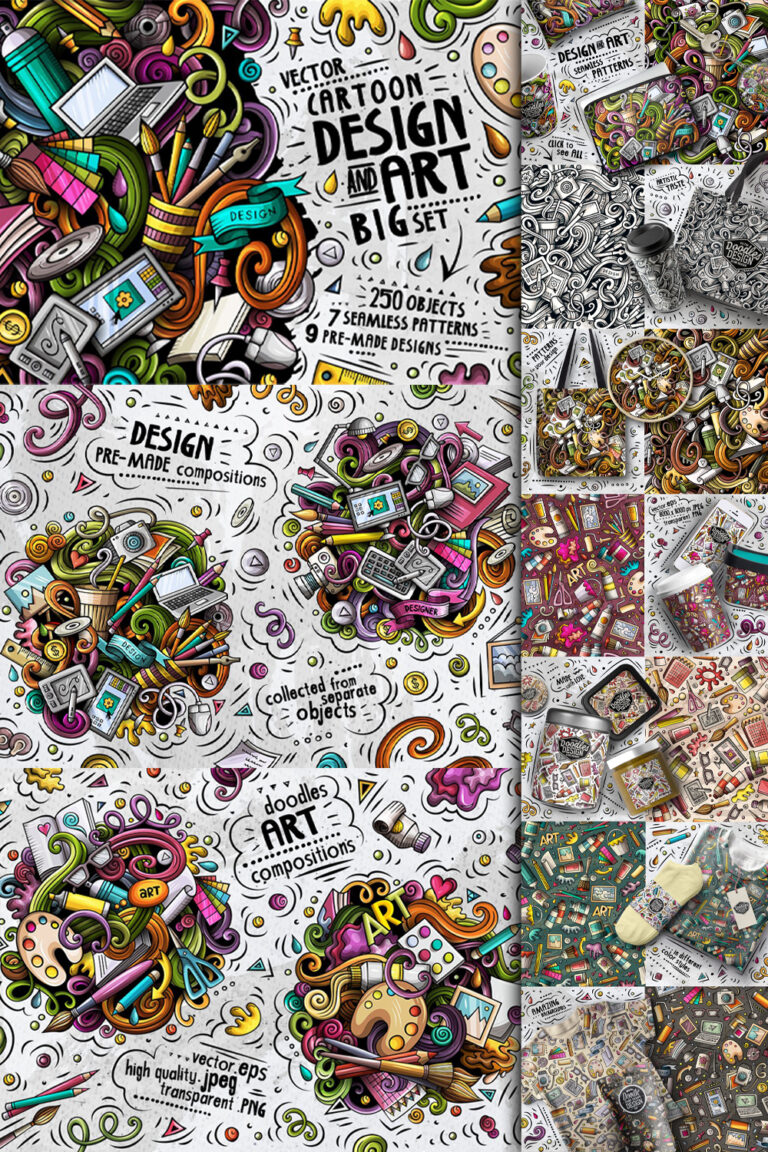 Design & Art Cartoon Doodle Big Pack – MasterBundles