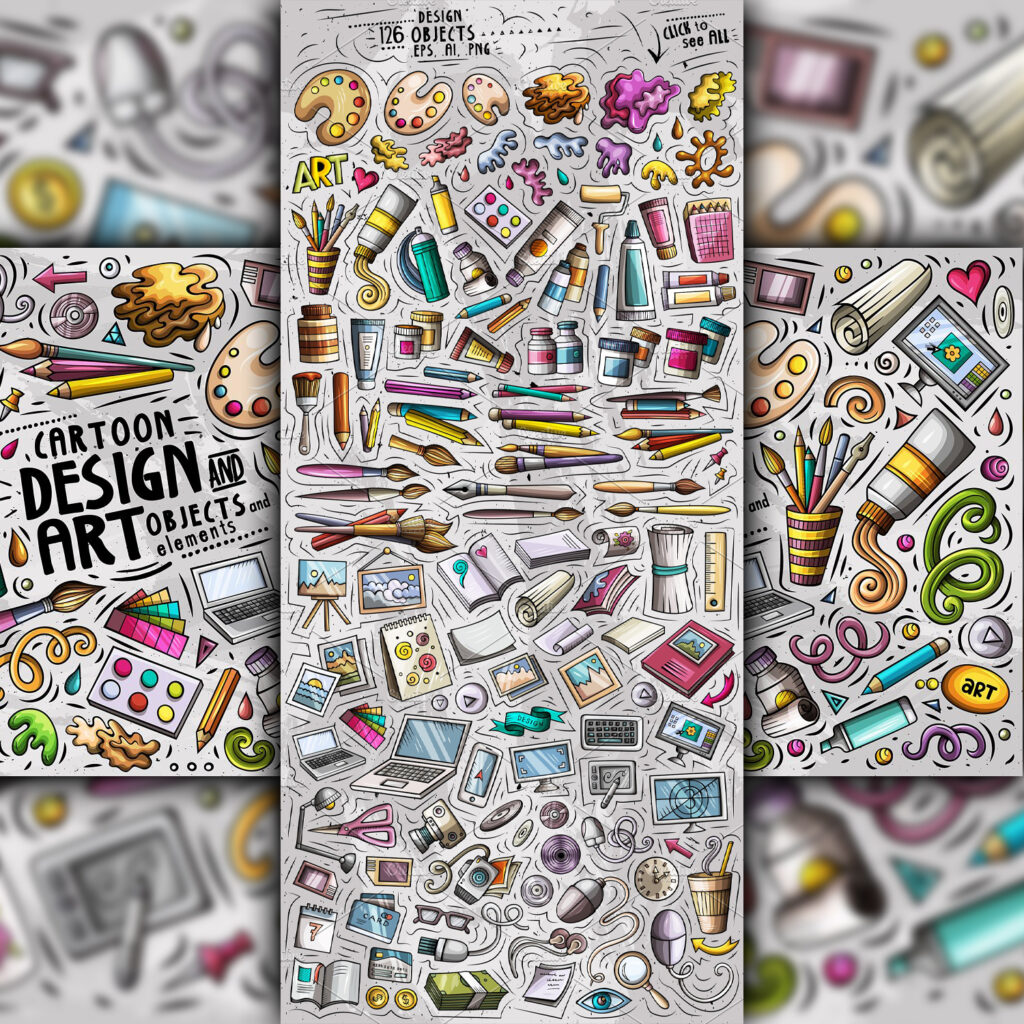 Design & Art Cartoon Objects Set – MasterBundles