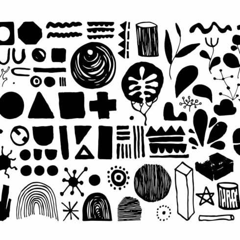 300+ Hand Drawn Shapes, Posters, Pat | Master Bundles