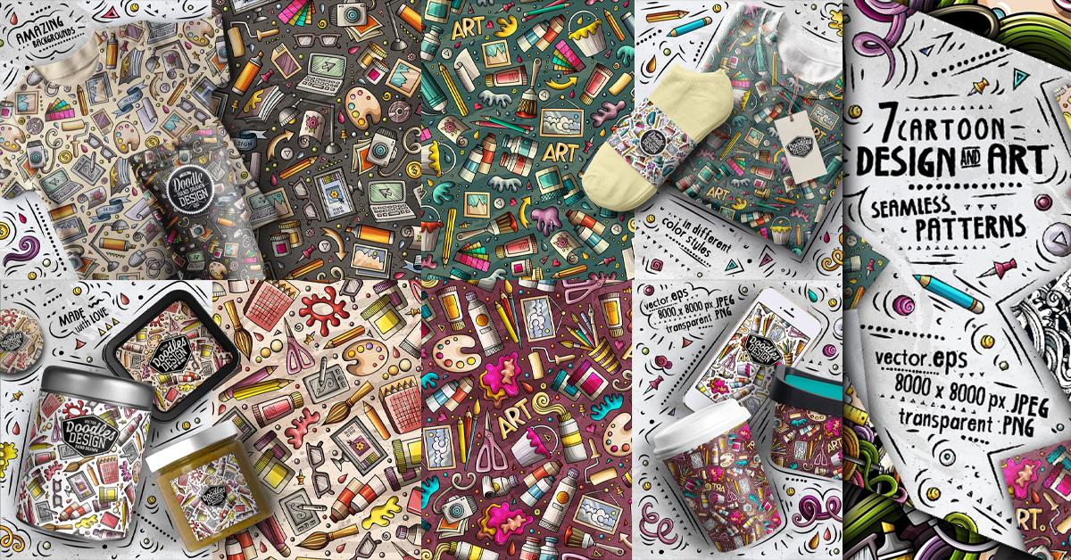 Designer Doodle Seamless Patterns – MasterBundles