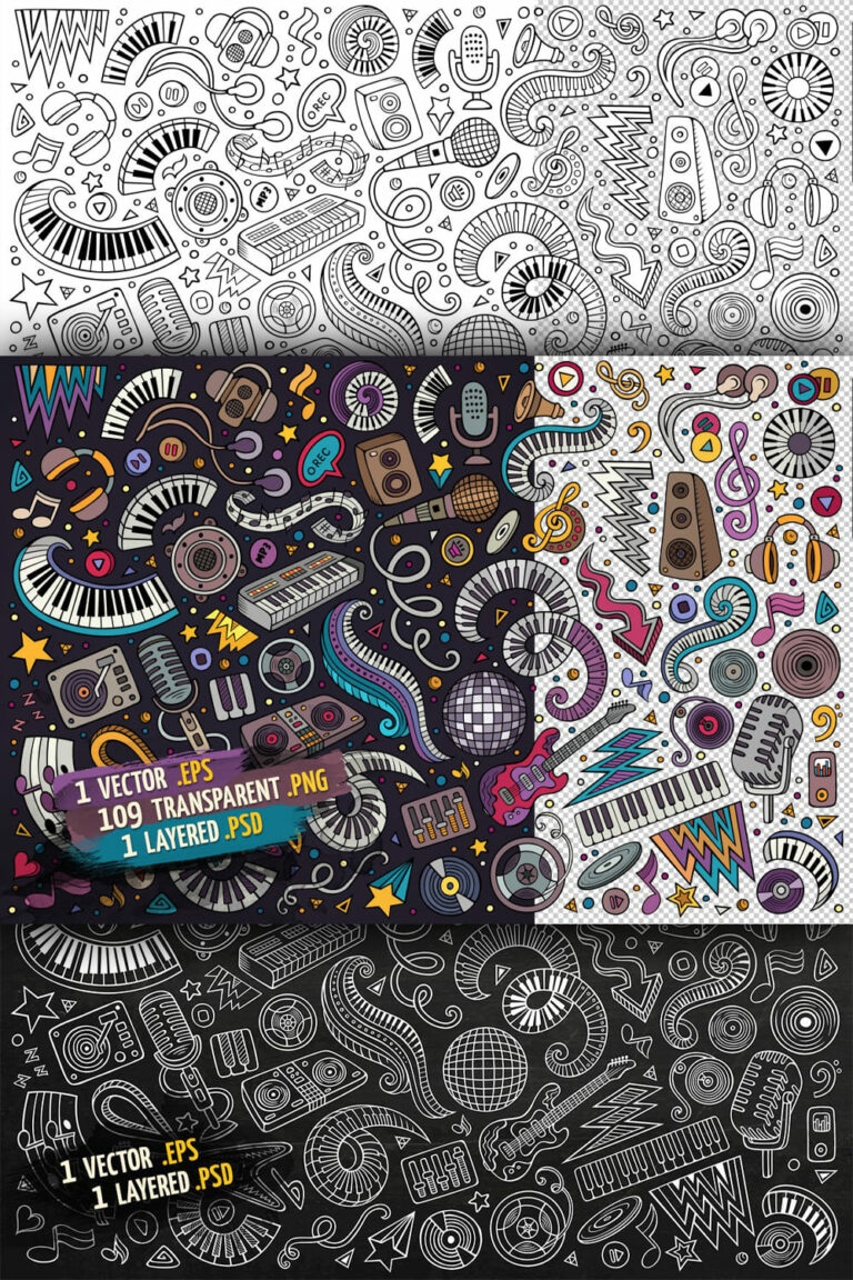 Disco Music Objects & Elements Set – MasterBundles