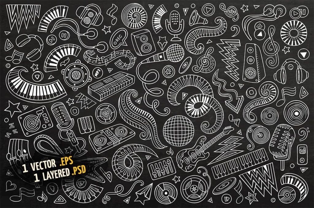 Disco Music Objects & Elements Set – MasterBundles