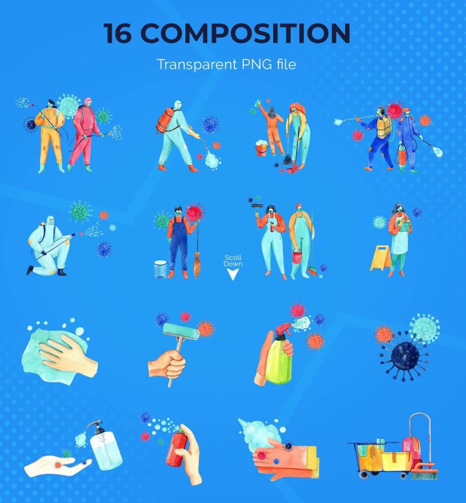 Air&Surface Disinfection Watercolor – MasterBundles