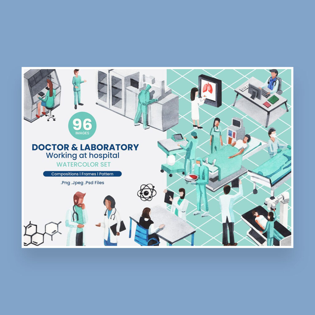 Doctor&Laboratory Working At Hospital – MasterBundles