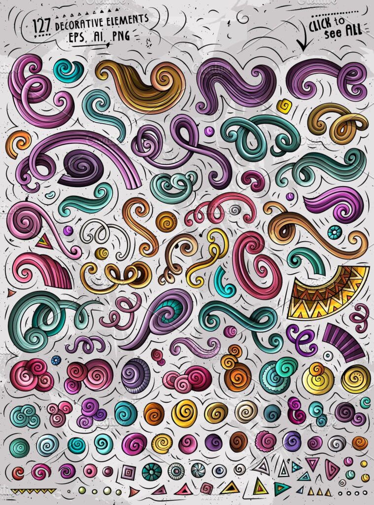 Donuts Cartoon Vector Objects Set – MasterBundles