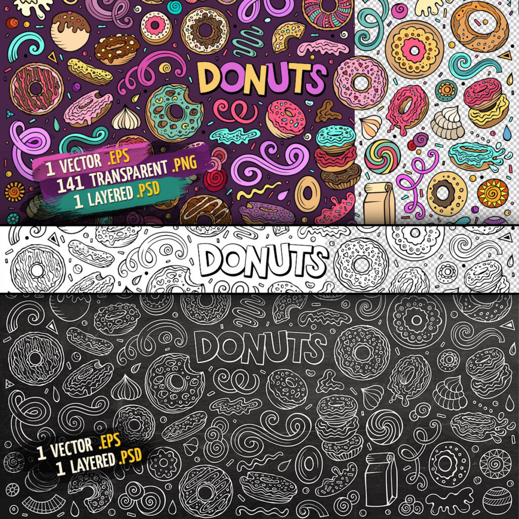 Donuts Objects & Elements Set – MasterBundles
