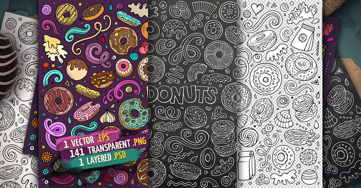 Donuts Objects & Elements Set – MasterBundles