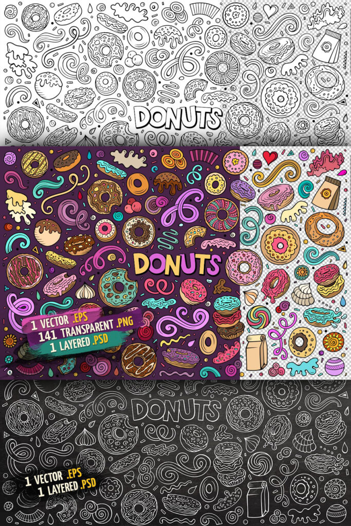 Donuts Objects & Elements Set – MasterBundles