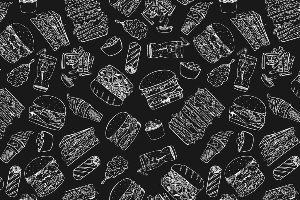Fast Food Set Seamless Patterns – MasterBundles