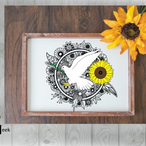 Dove Zentangle SVG | Floral Animal Cut File | Master Bundles