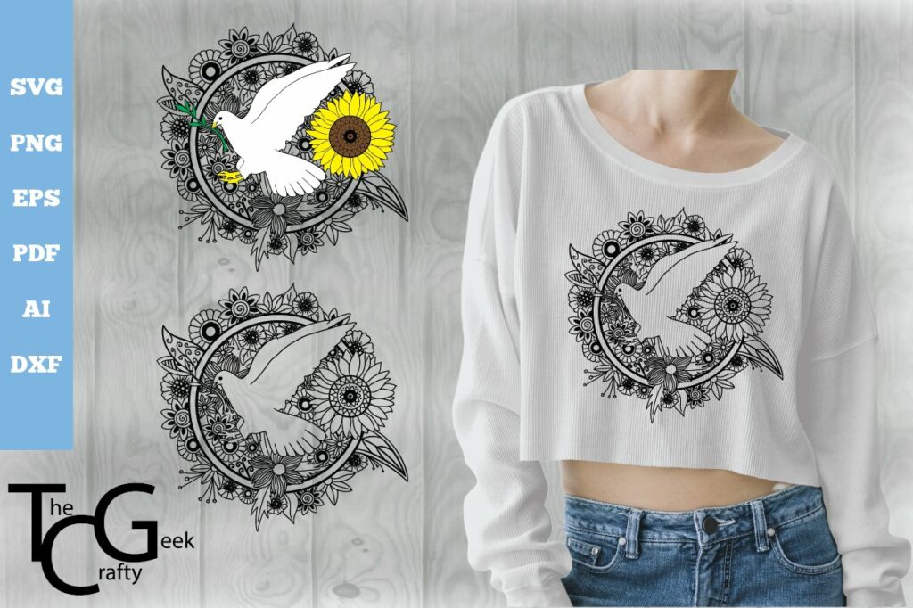 Dove Zentangle SVG | Floral Animal Cut File – MasterBundles