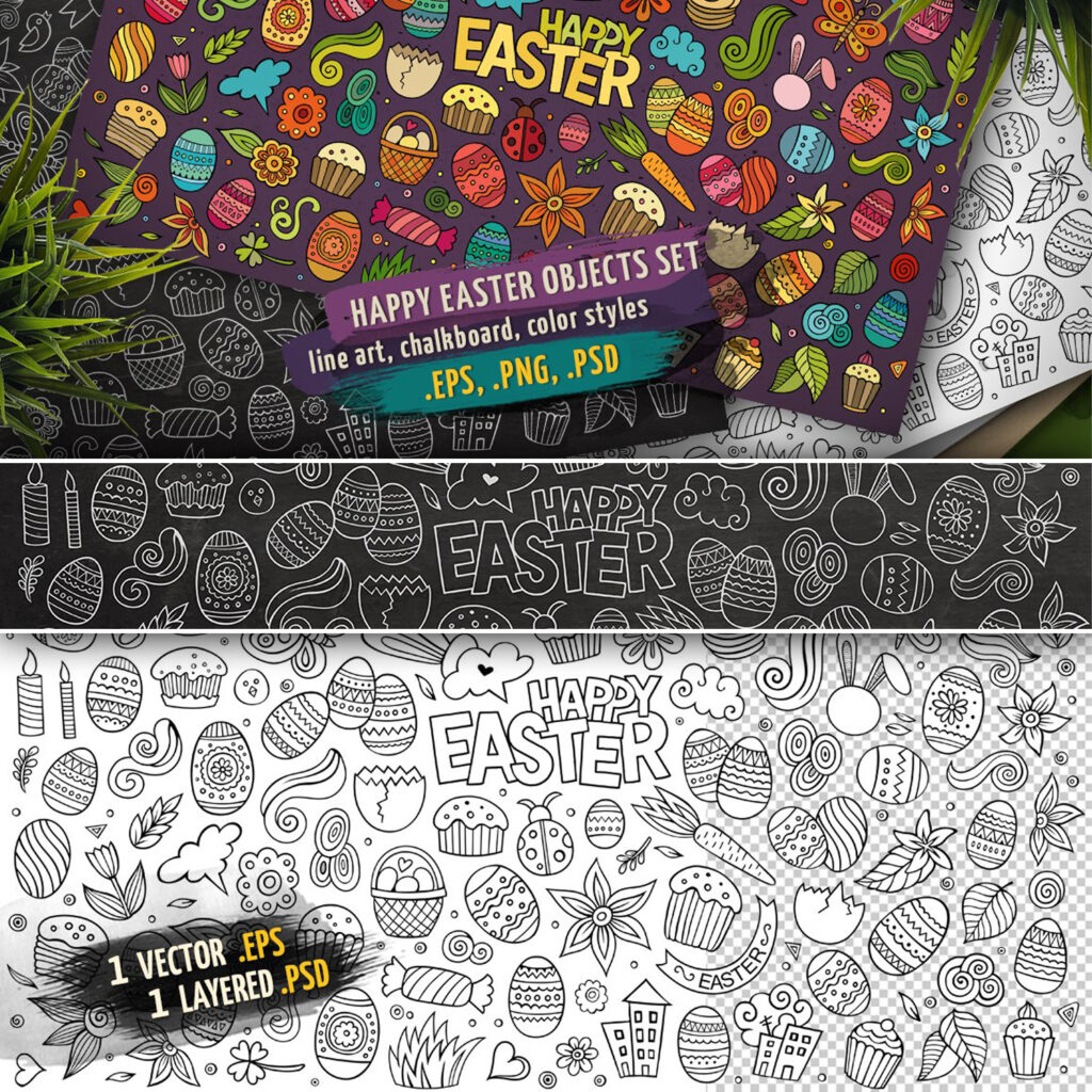 Easter Objects & Symbols Set – MasterBundles