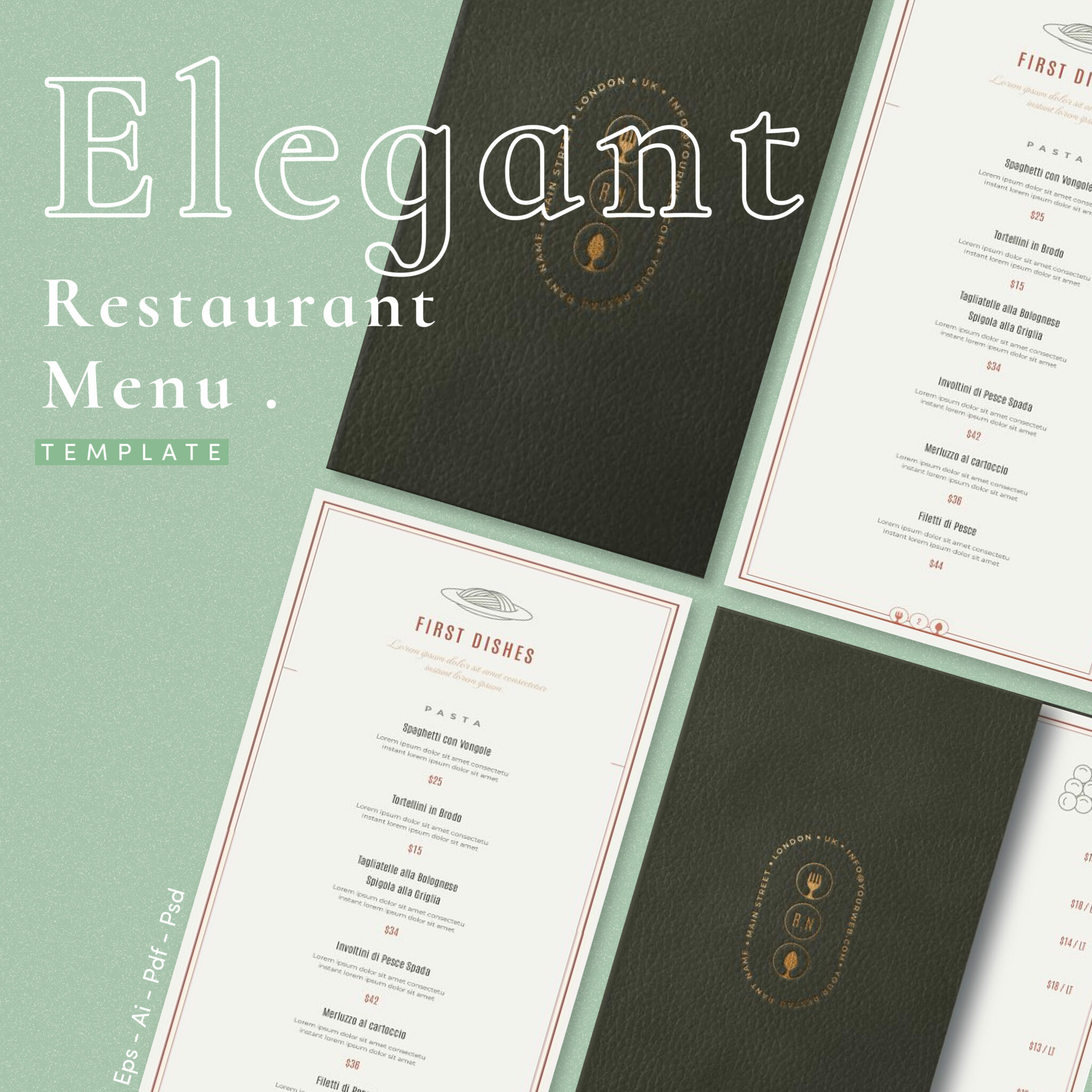 Elegant Restaurant Menu Template – MasterBundles