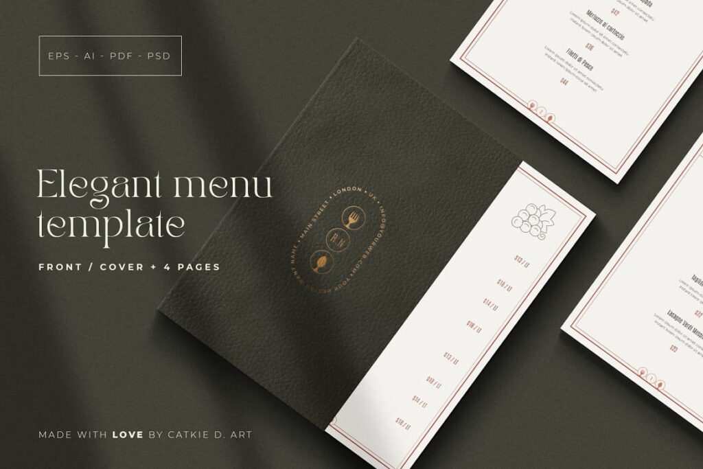 Elegant Restaurant Menu Template – MasterBundles