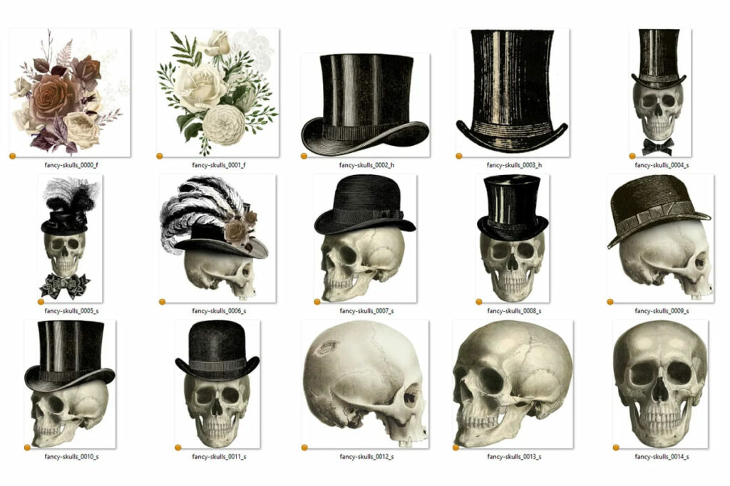Fancy Skulls Clipart – MasterBundles