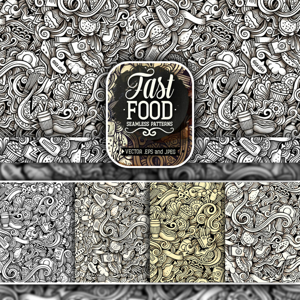 Fast Food Graphics Patterns – MasterBundles