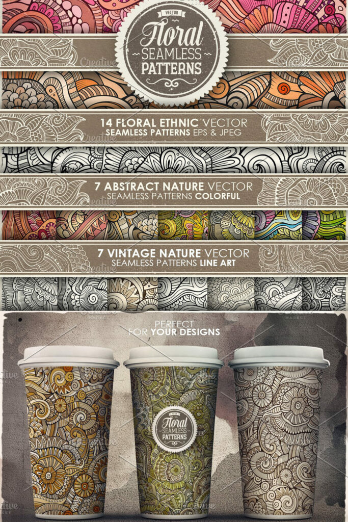 Floral Ethnic Seamless Patterns – MasterBundles