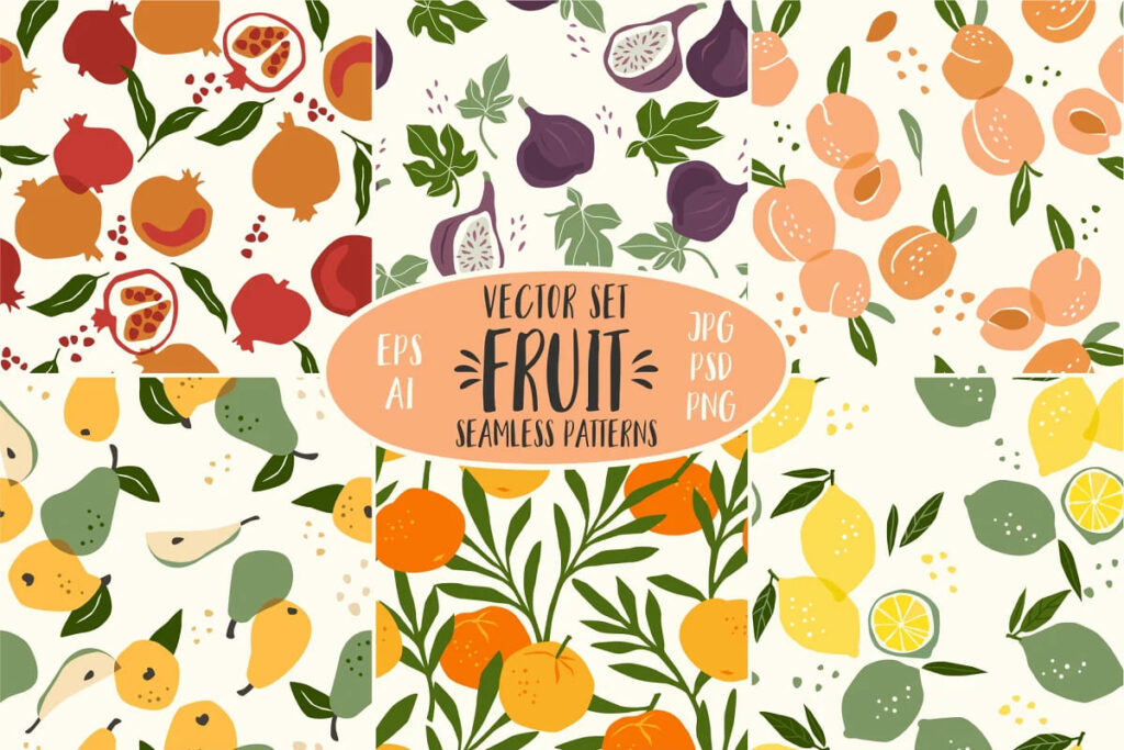 Fruit. 6 Seamless Patterns – MasterBundles
