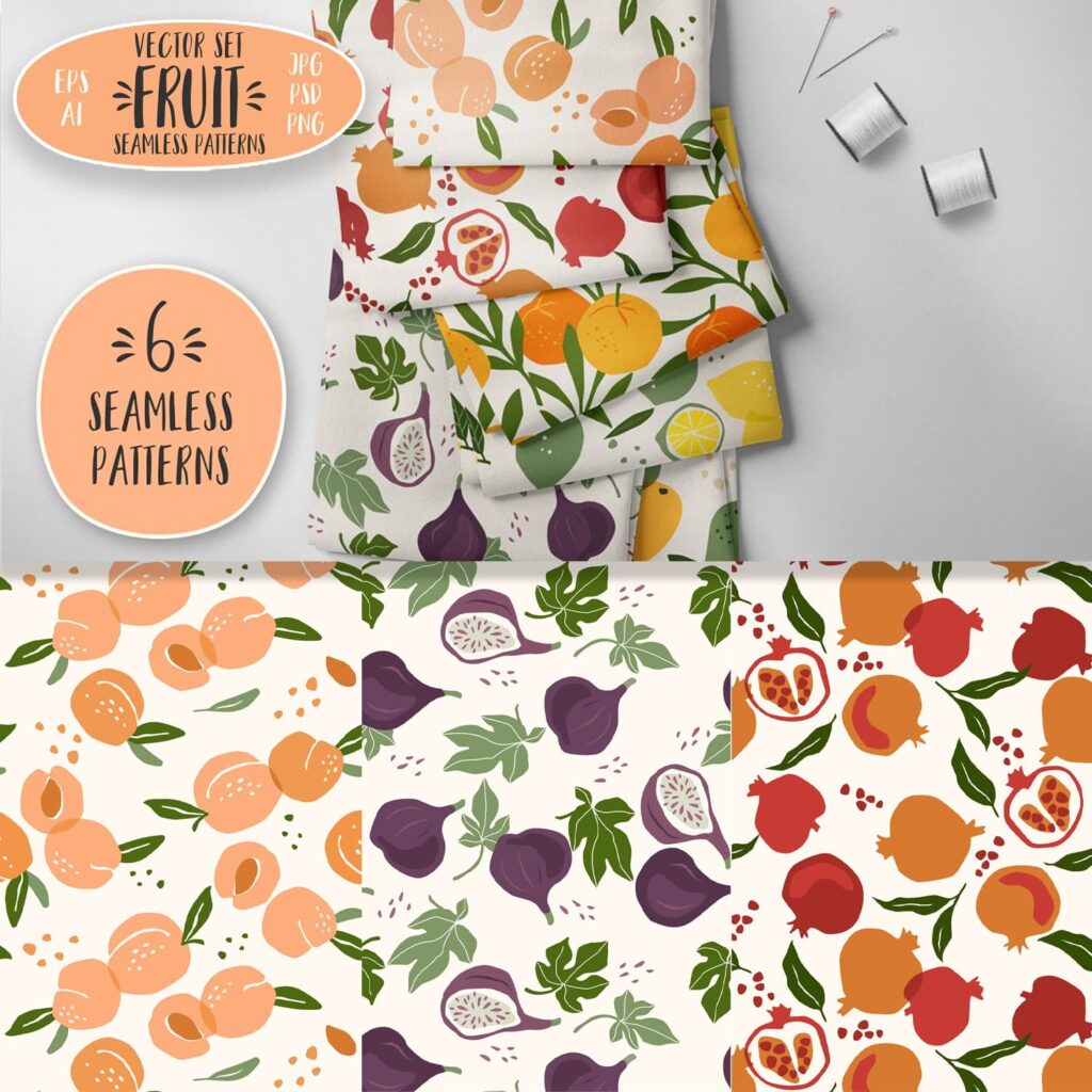 Fruit. 6 Seamless Patterns – MasterBundles