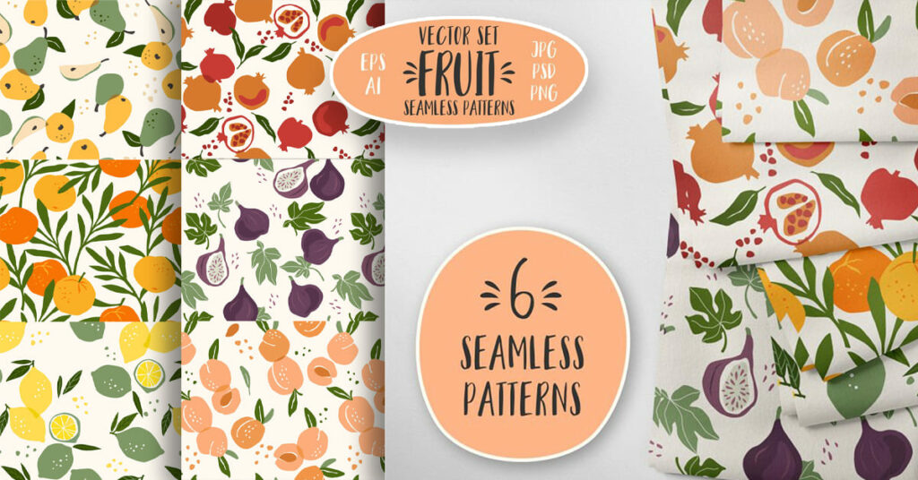 Fruit. 6 Seamless Patterns – MasterBundles