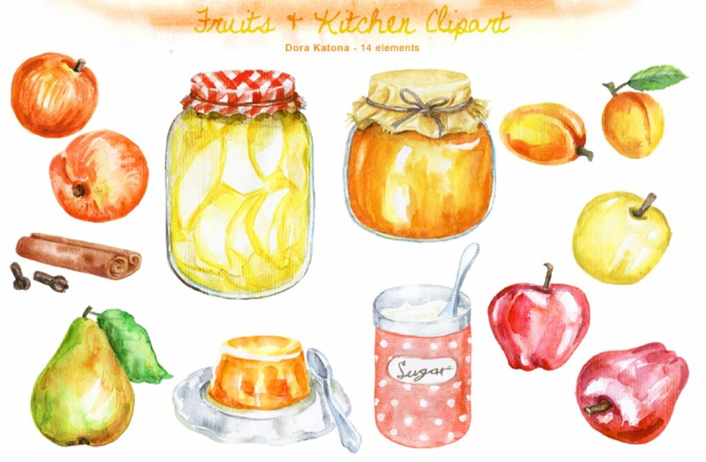 Fruits & Kitchen Clipart – MasterBundles