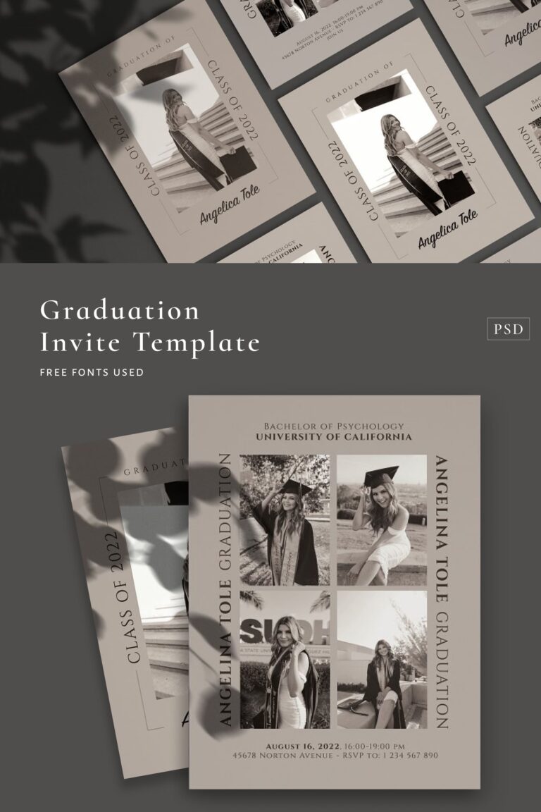 Graduation Invite Template (PSD) – MasterBundles